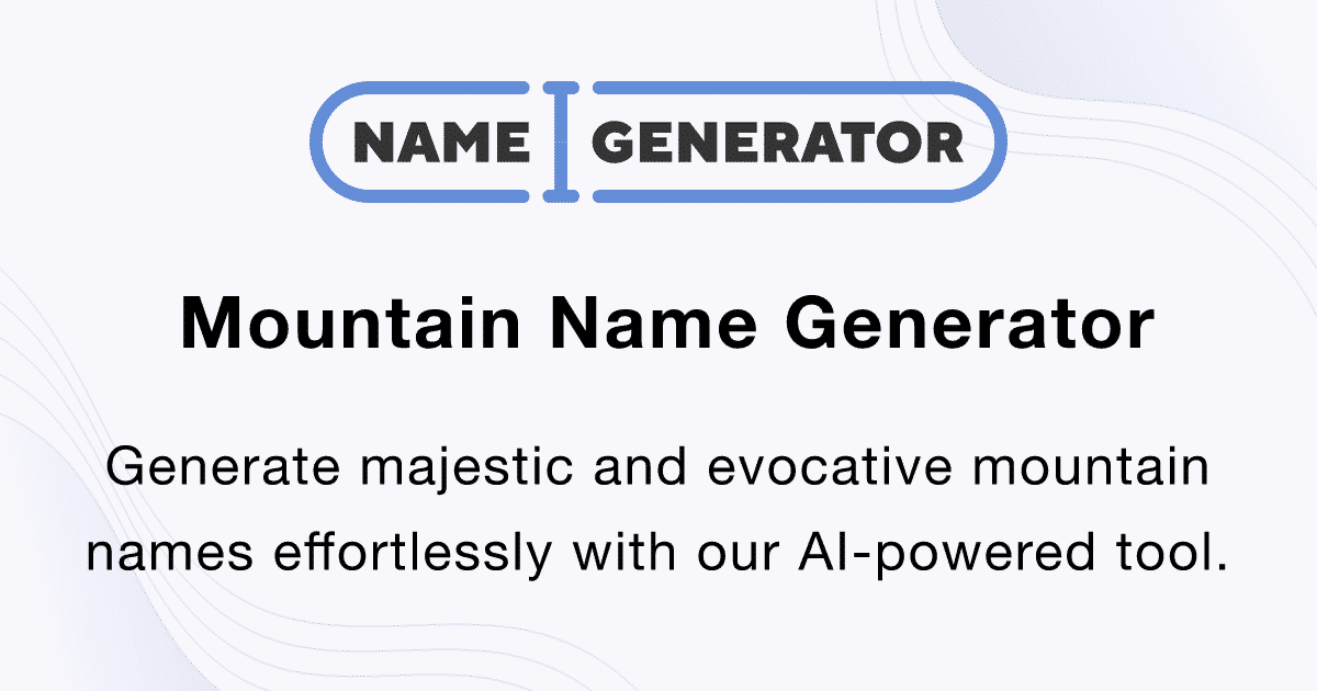 Mountain Name Generator - Powered by AI