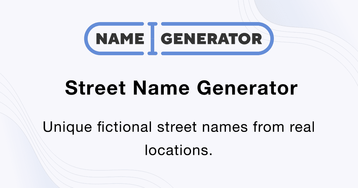 Street Name Generator